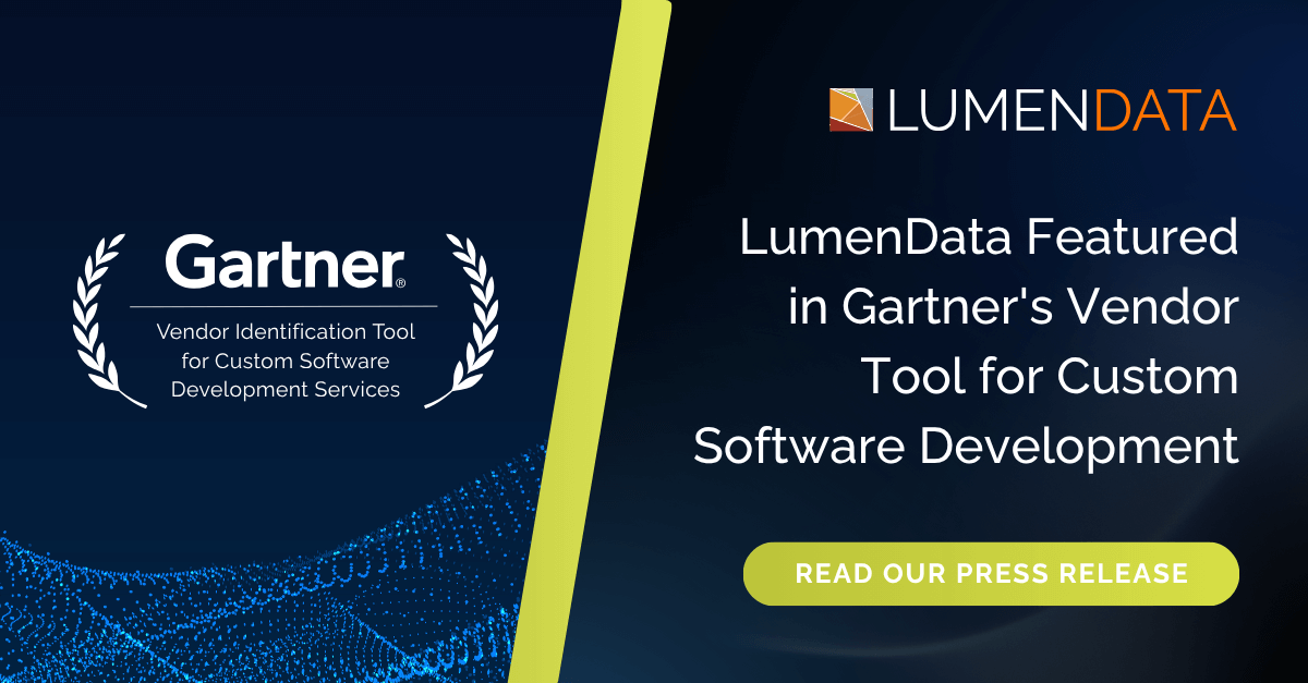 LumenData Featured in Gartner's Vendor Tool for Custom Software Development